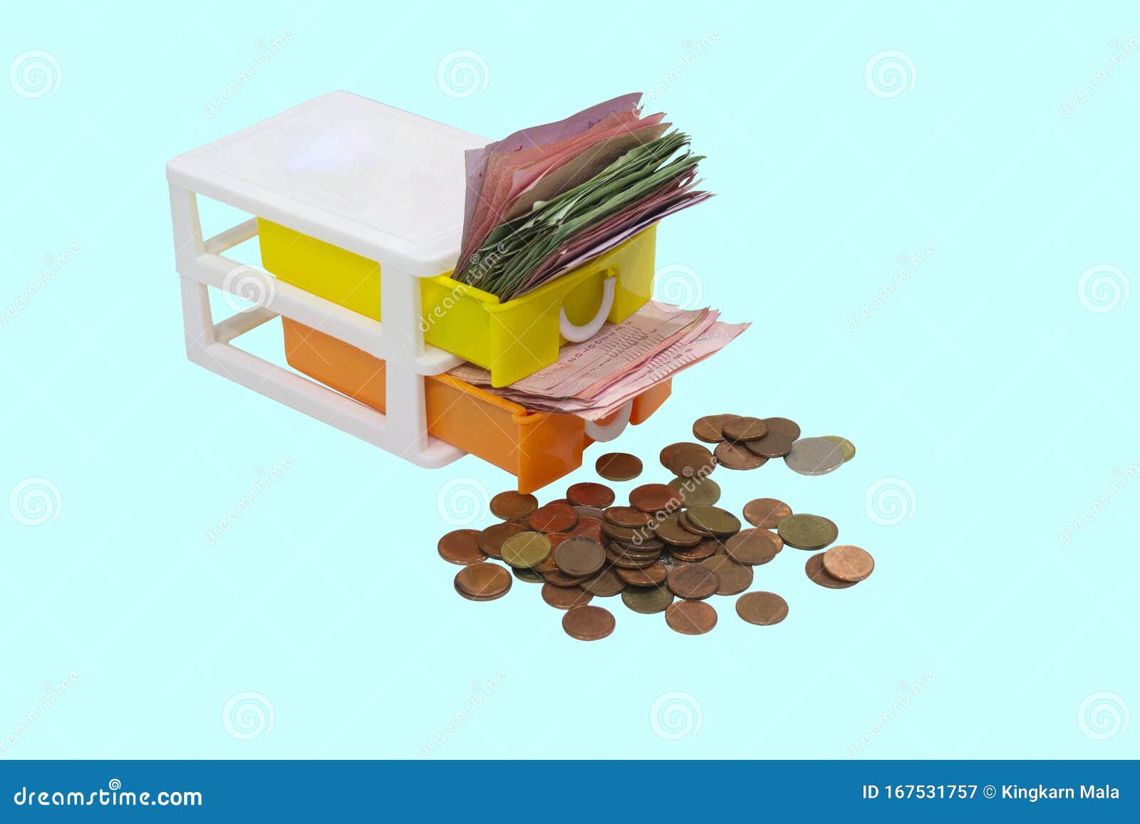 Cash Drawers Overflow With Clipping Path Stock Image Image Of Baht Isolated 167531757