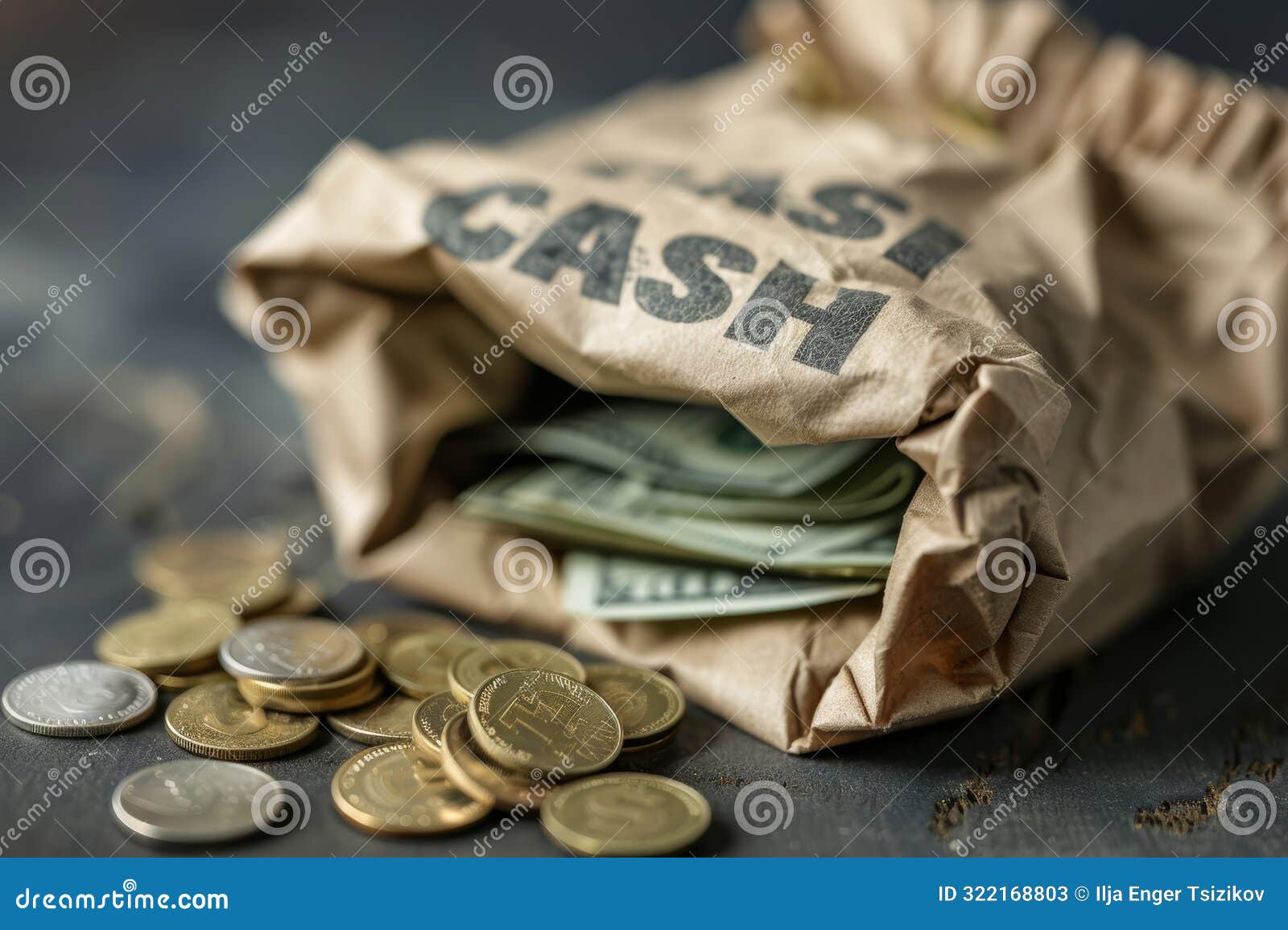 Cash Envelope on Table Small Package with Cash Label for Secure Storage ...