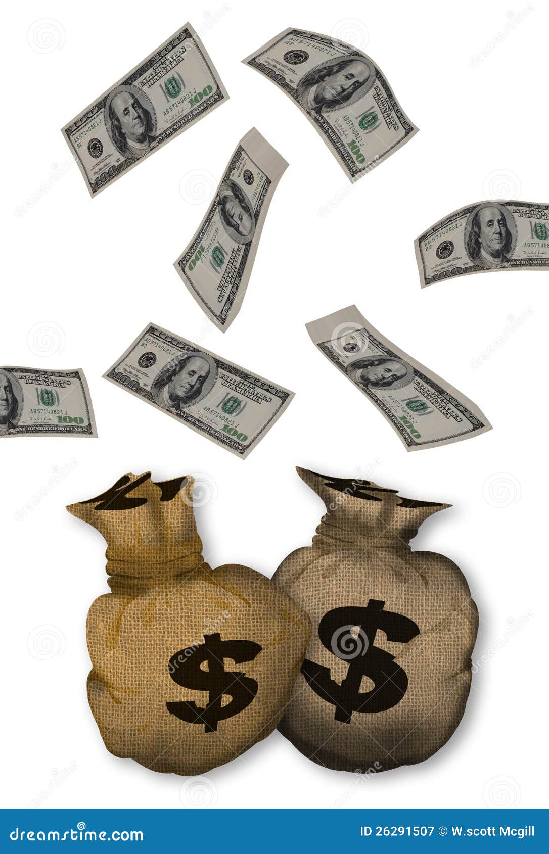 Cash Falling. stock illustration. Illustration of distribution - 26291507