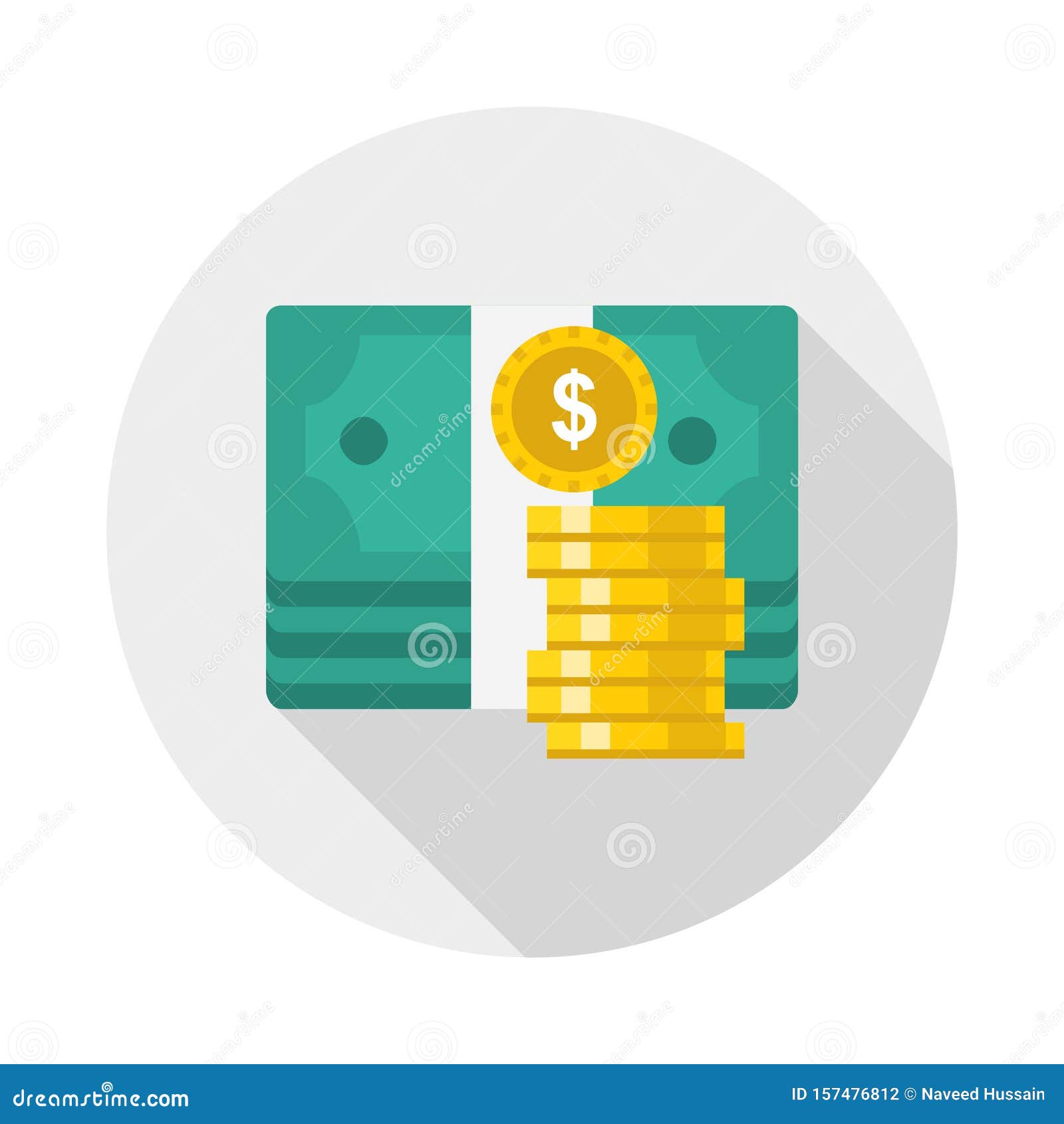 Cash flat vector icon stock vector. Illustration of dollar - 157476812