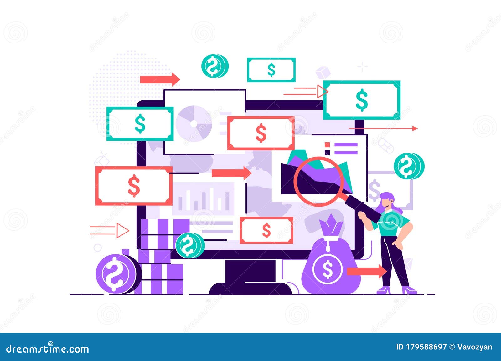 Cash Flow Vector Illustration. Stock Vector - Illustration of data ...