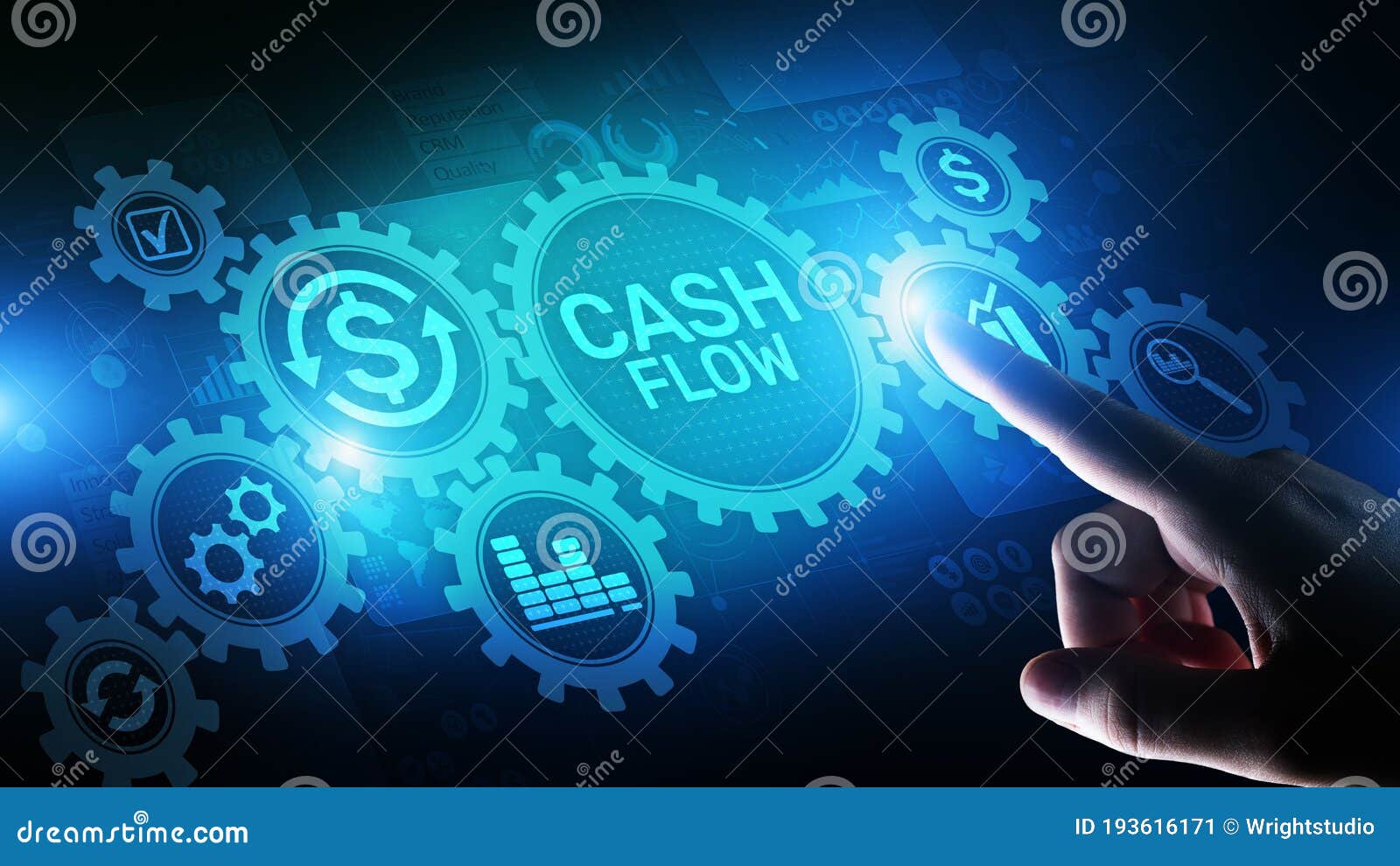 Cash Flow Button on Virtual Screen. Business Tehcnology Concept. Stock ...