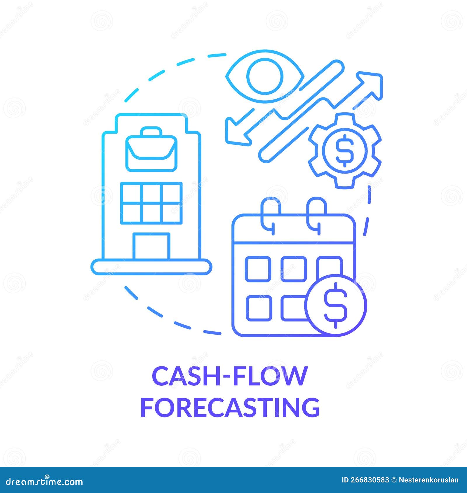 Cash-flow Forecasting Blue Gradient Concept Icon Stock Vector ...