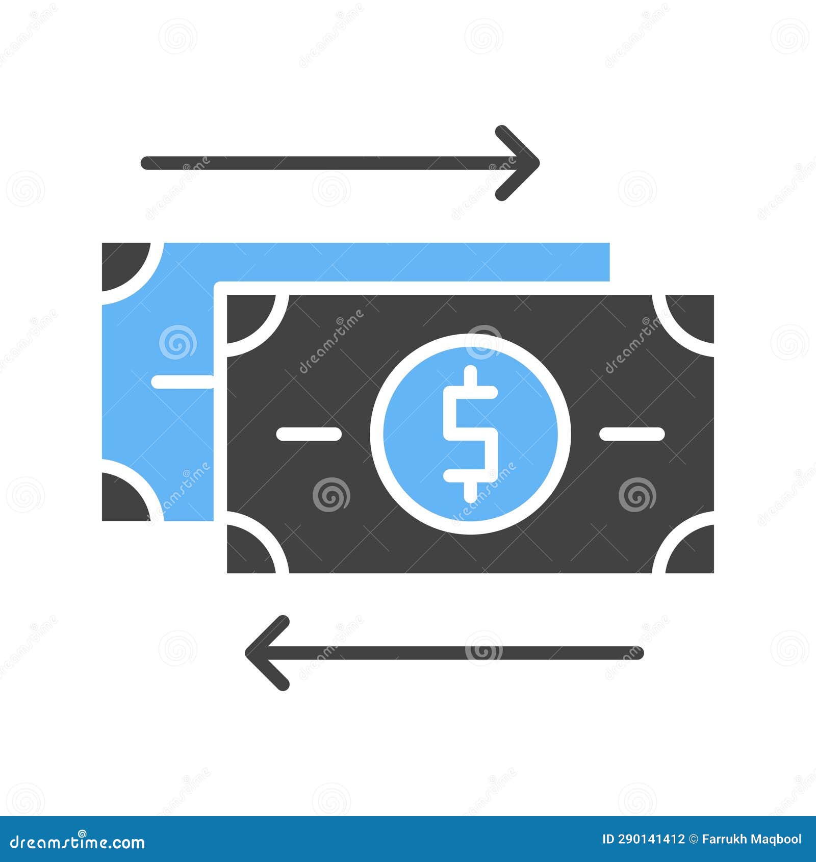 Cash Flow Icon Image. stock vector. Illustration of currency - 290141412