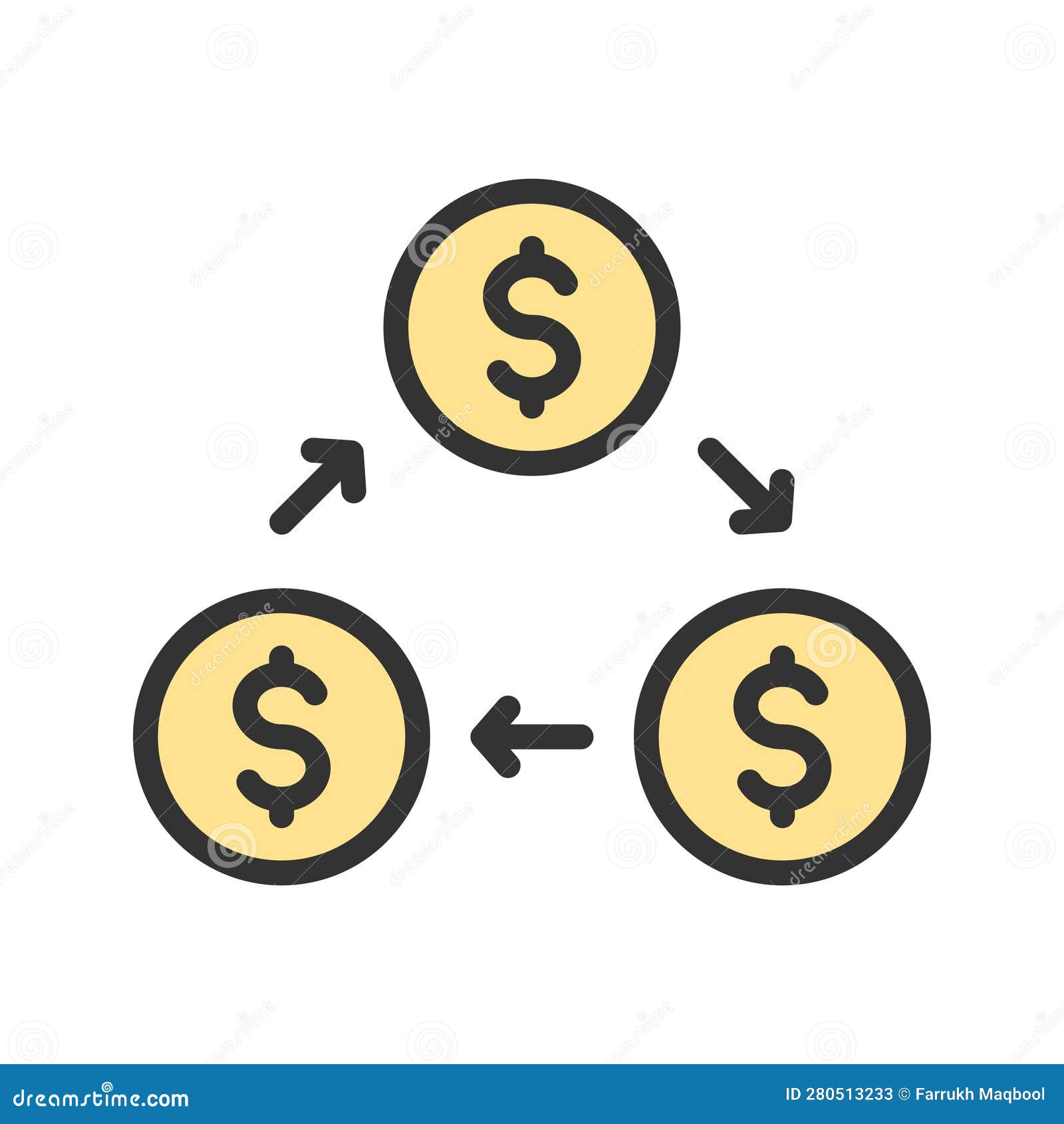 Cash Flow Icon Vector Image. Stock Vector - Illustration of icon ...