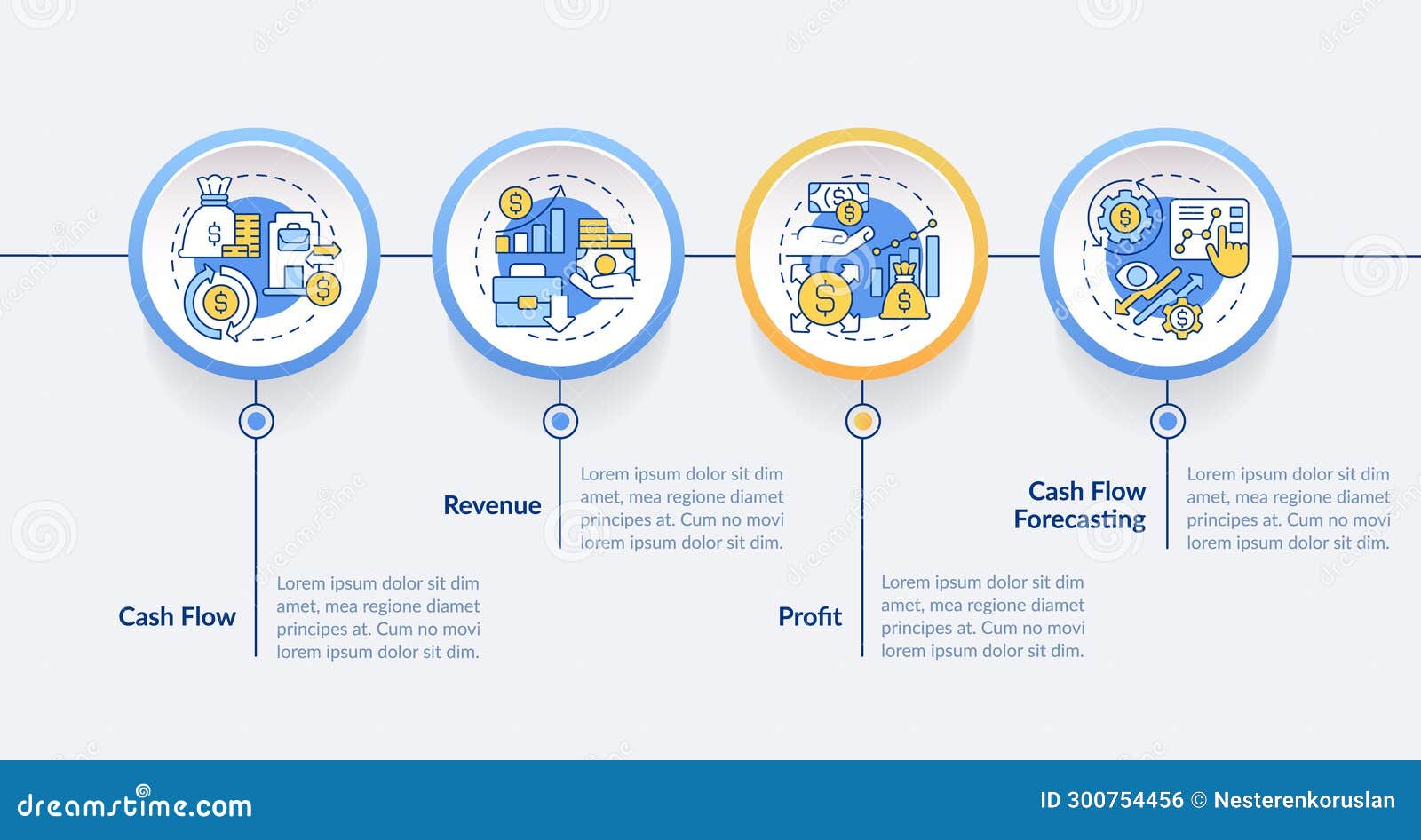Cash Flow Layout with Simple Linear Icon Concept Stock Illustration ...