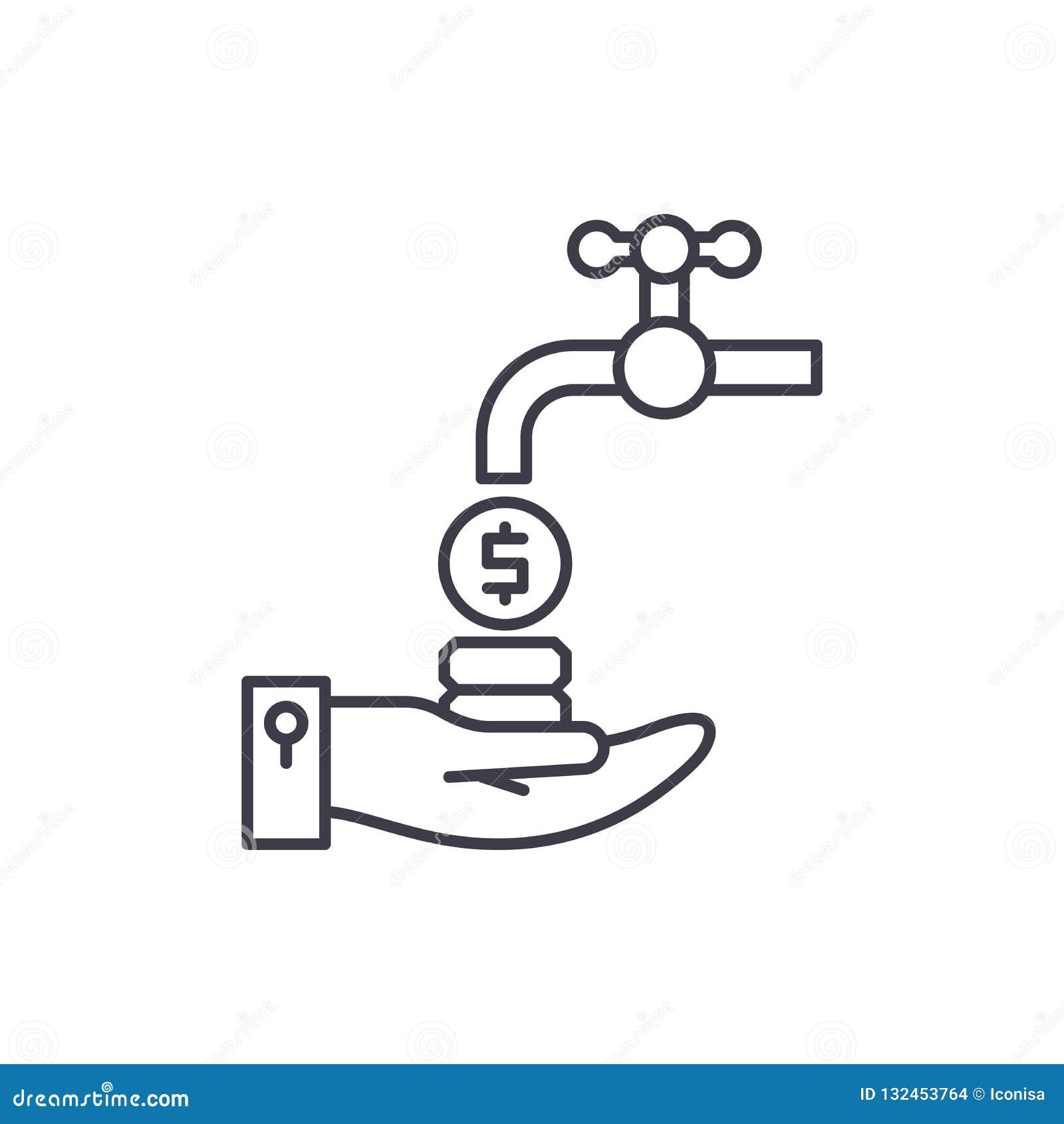Cash Flow Line Icon Concept. Cash Flow Vector Linear Illustration ...