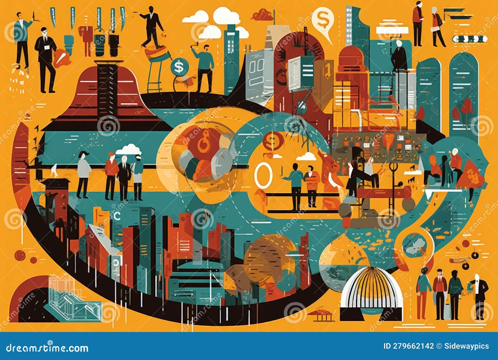 Cash Flow Management and Accounting - Generative AI Stock Illustration ...
