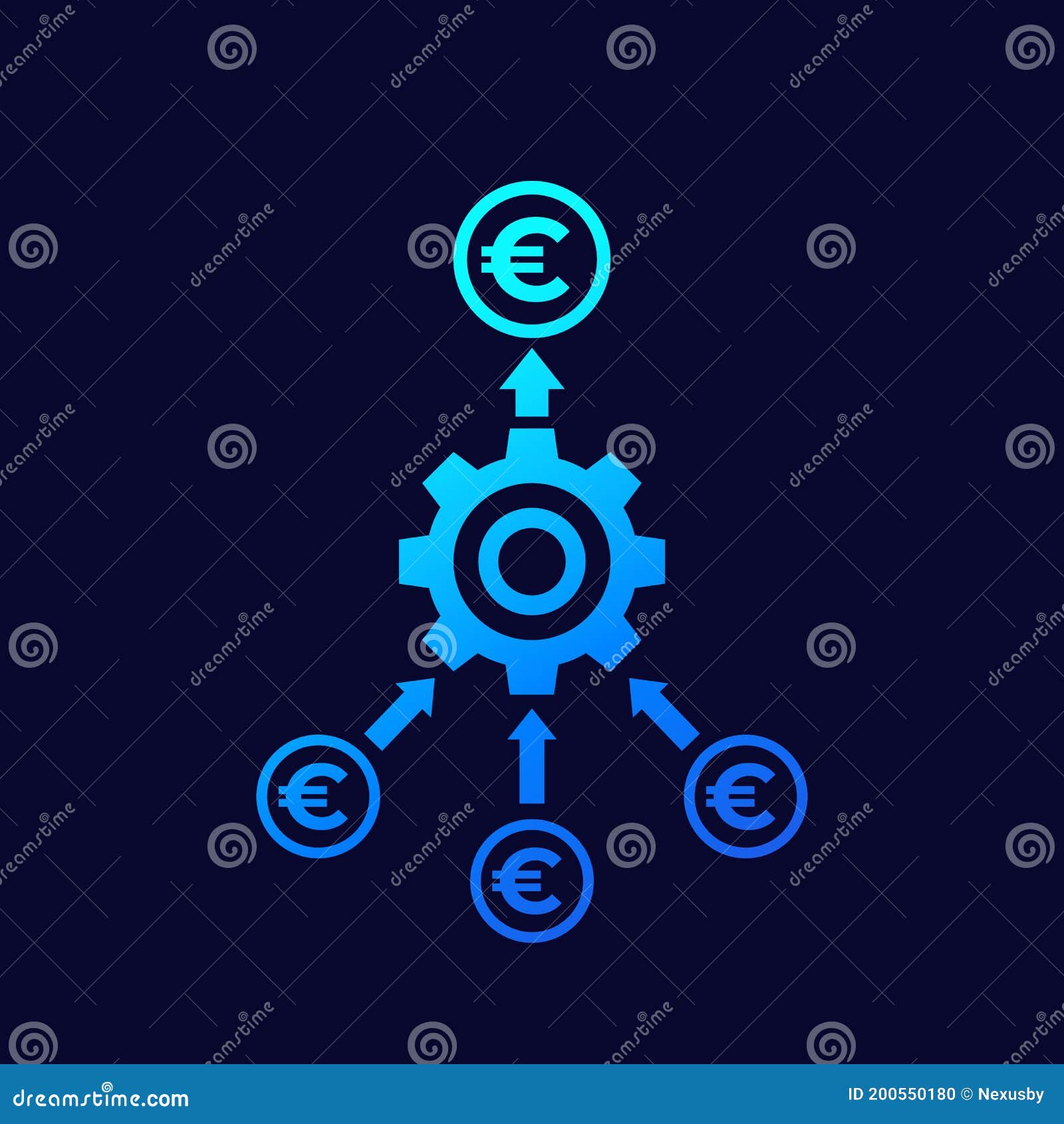 Cash Flow Optimization Icon with Euro, Vector Stock Vector ...