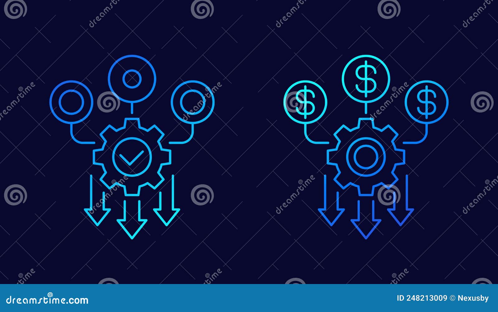 Cash Flow Optimization Line Vector Icons Stock Vector - Illustration of ...
