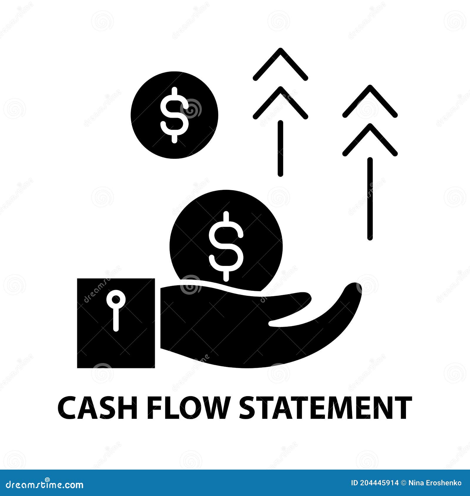 Cash Flow Statement Icon, Black Vector Sign with Editable Strokes ...