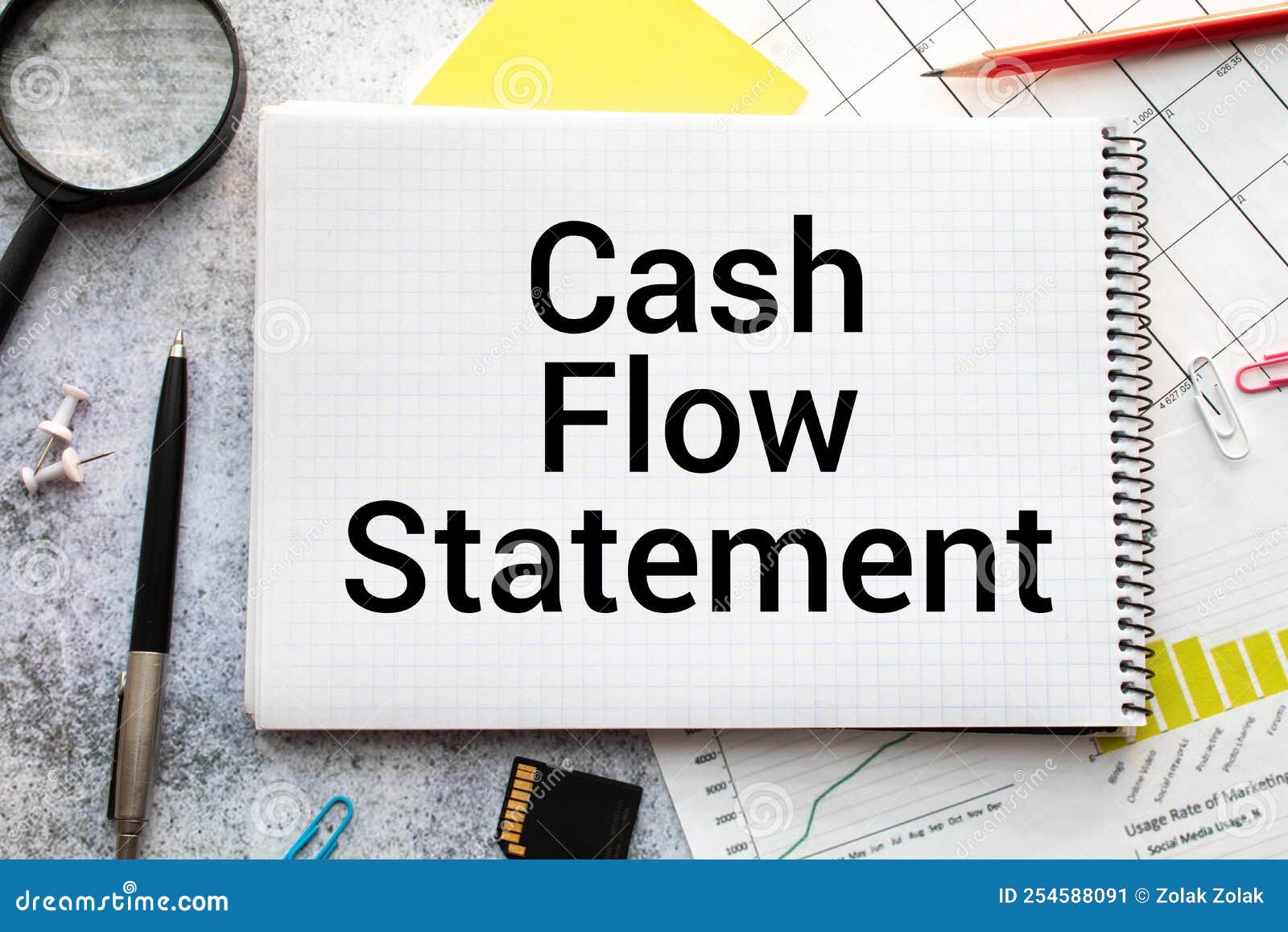 Cash-Flow Statement Text Write on a Paperwork Isolated on Office Desk ...