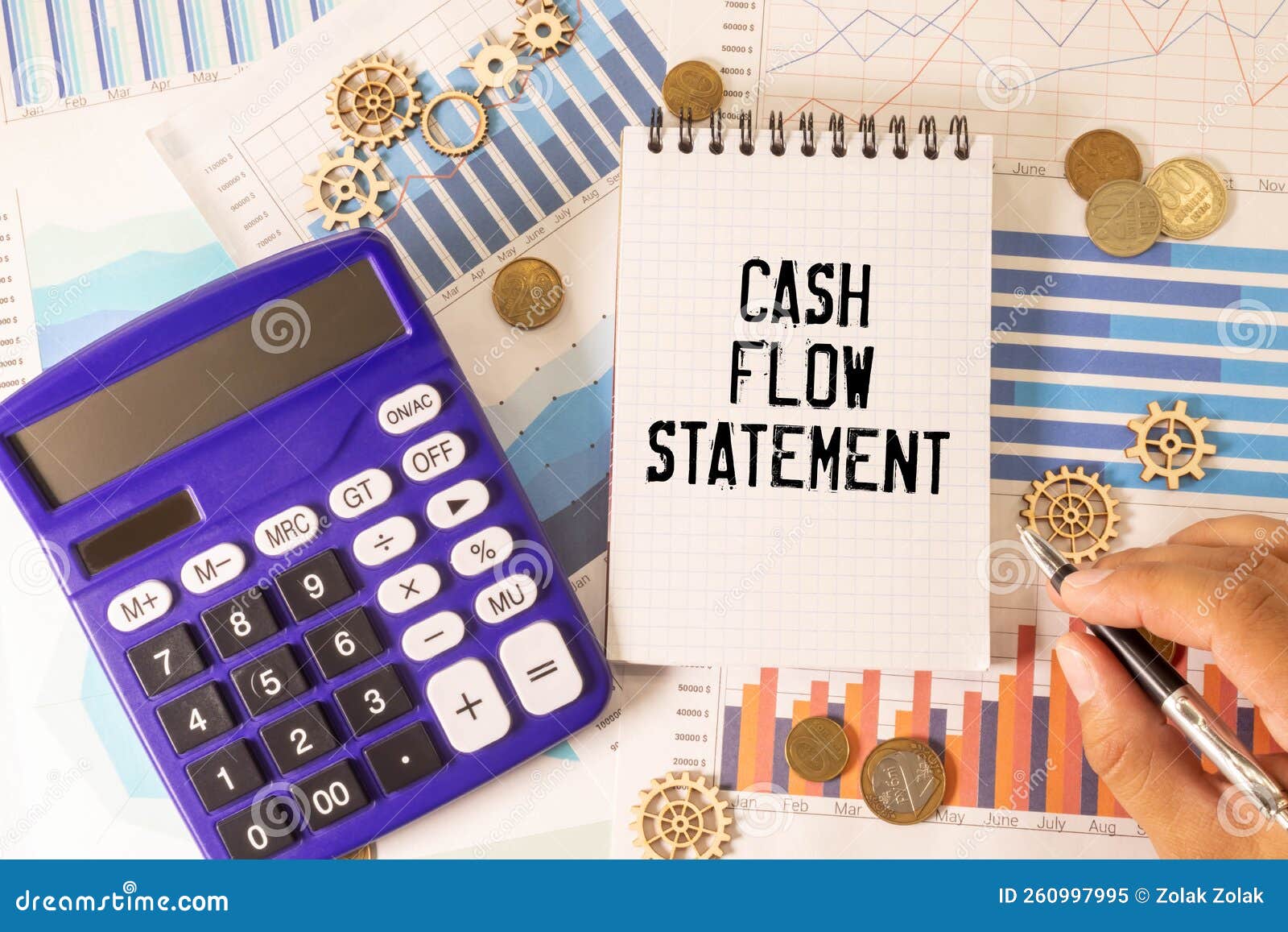 Cash-Flow Statement Text Write on a Paperwork Isolated on Office Desk ...