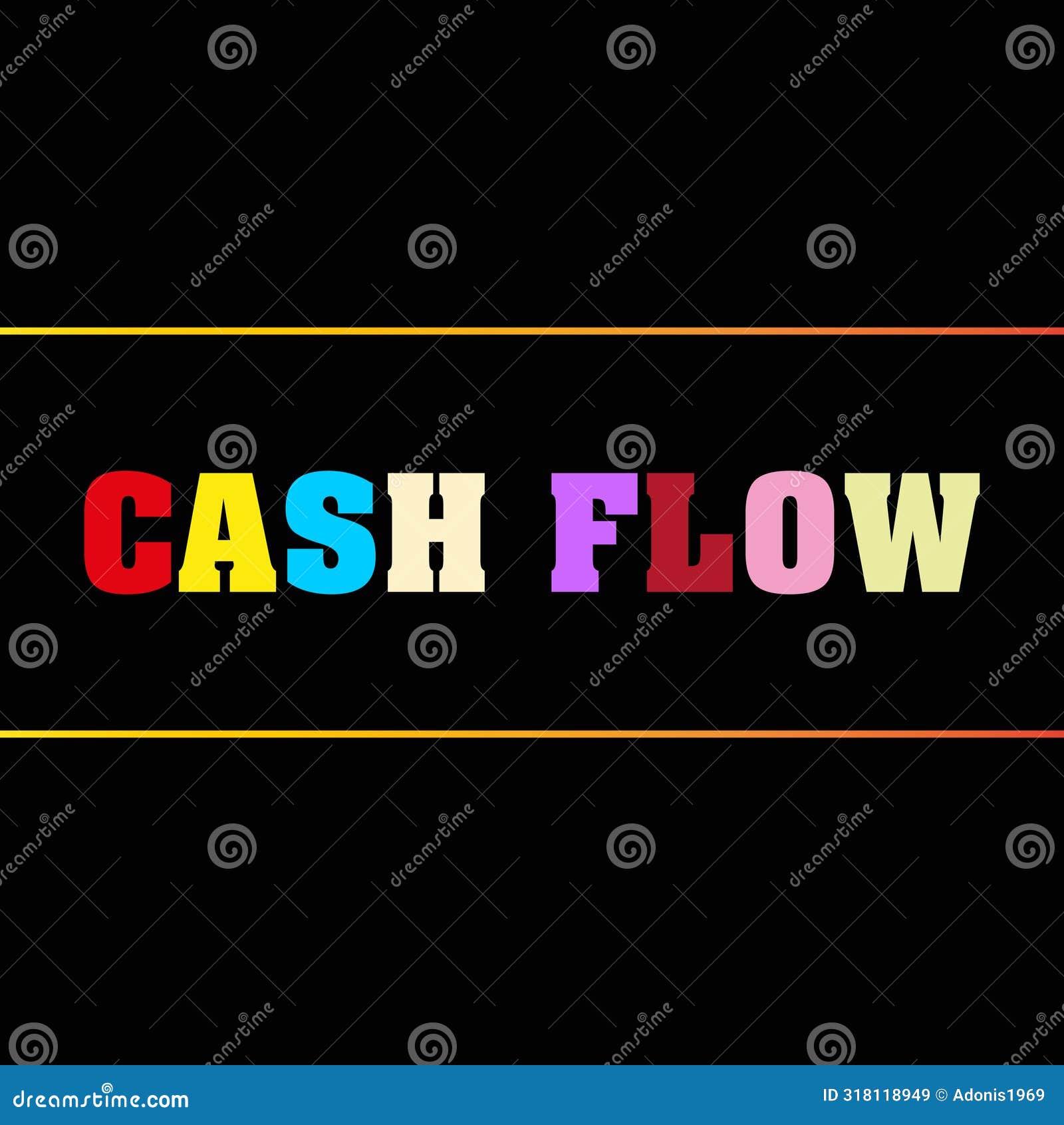 Cash Flow Word Block on Black Stock Illustration - Illustration of ...