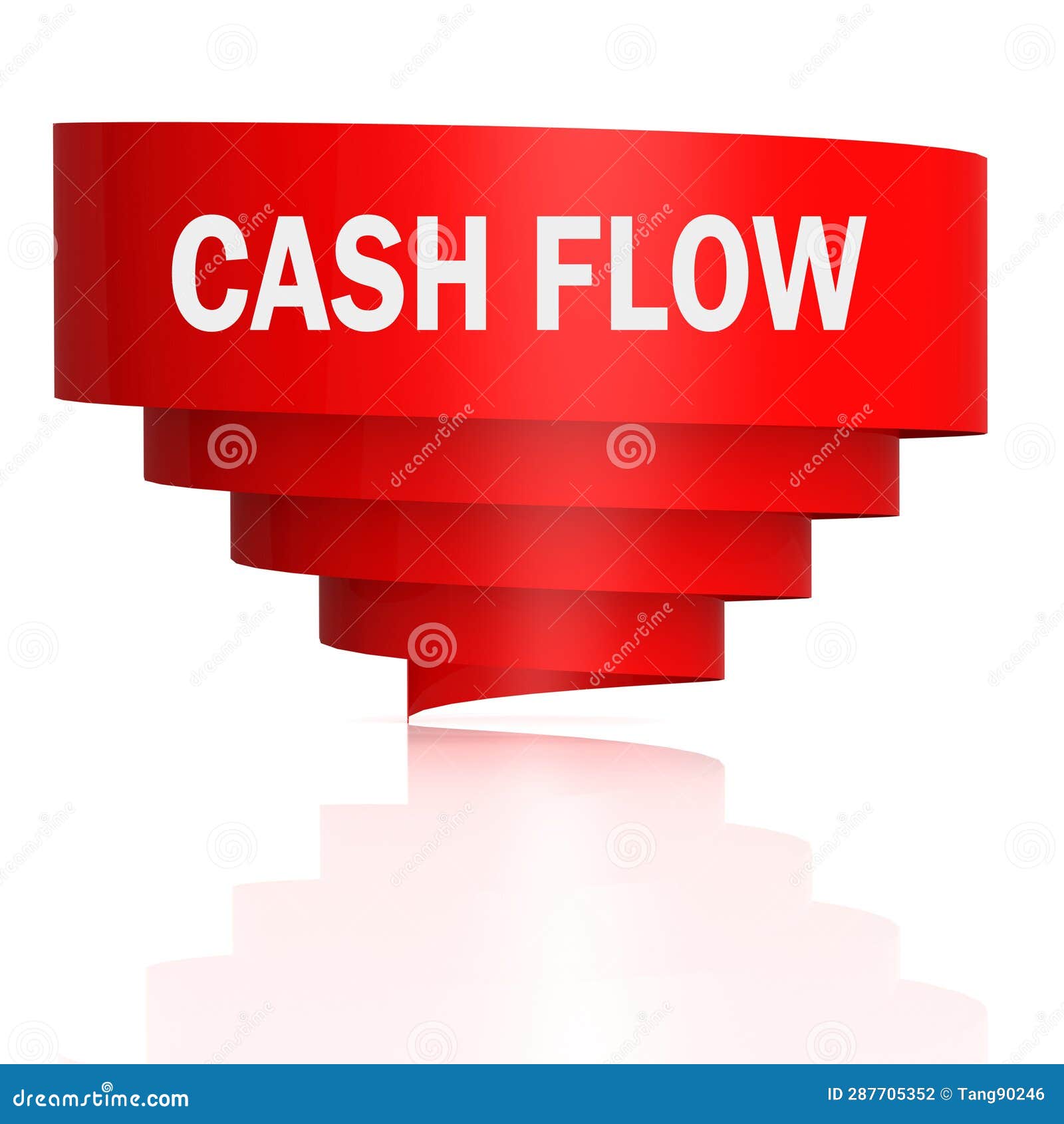 Cash Flow Word with Red Curve Banner Stock Illustration - Illustration ...