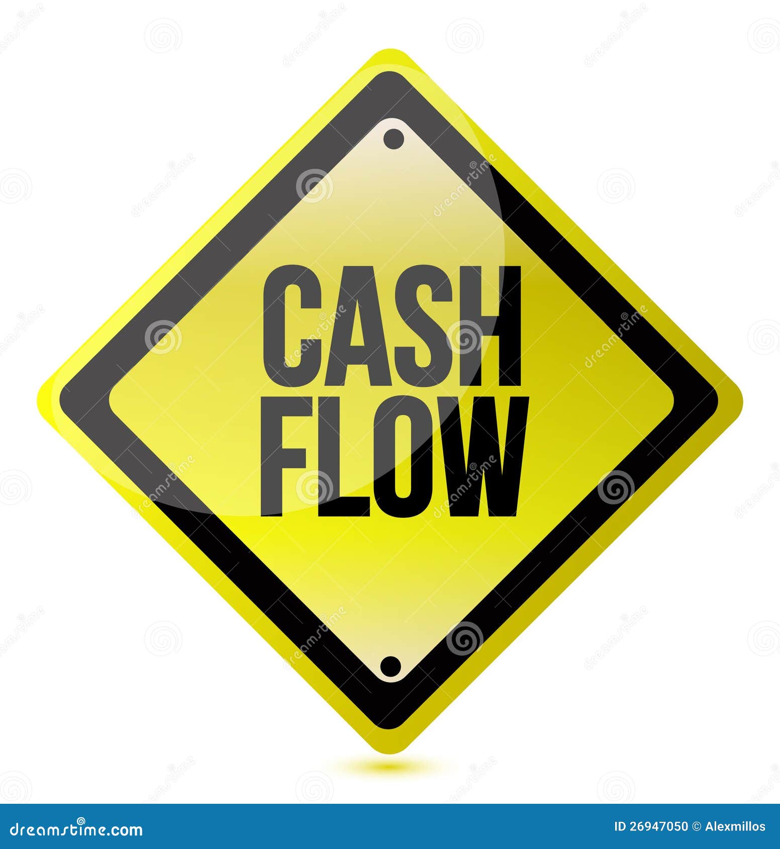 Cash Flow Yellow Sign Illustration Design Stock Illustration ...