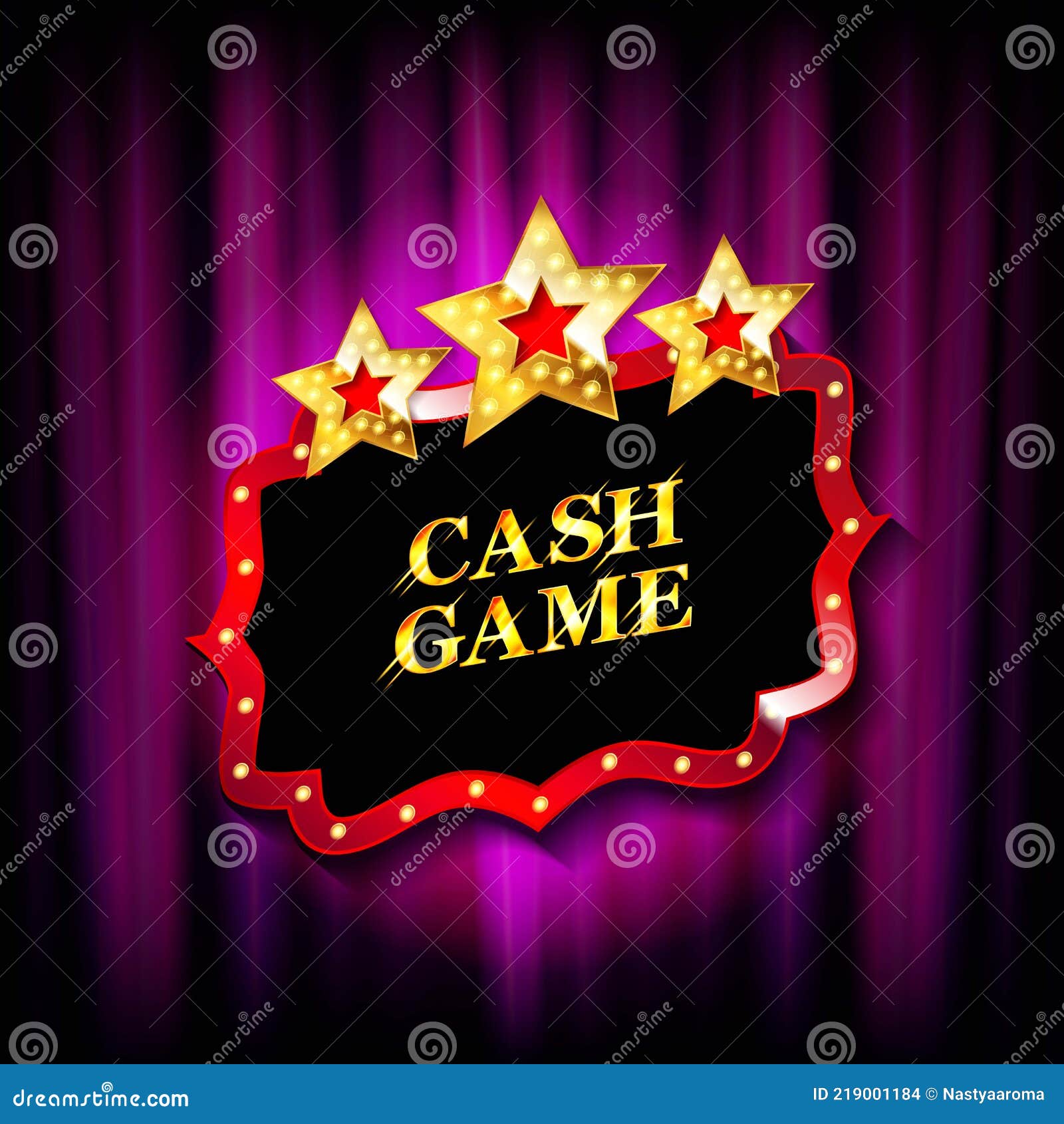 Cash Game. Gold Frame, Banne Stock Vector - Illustration of banner ...