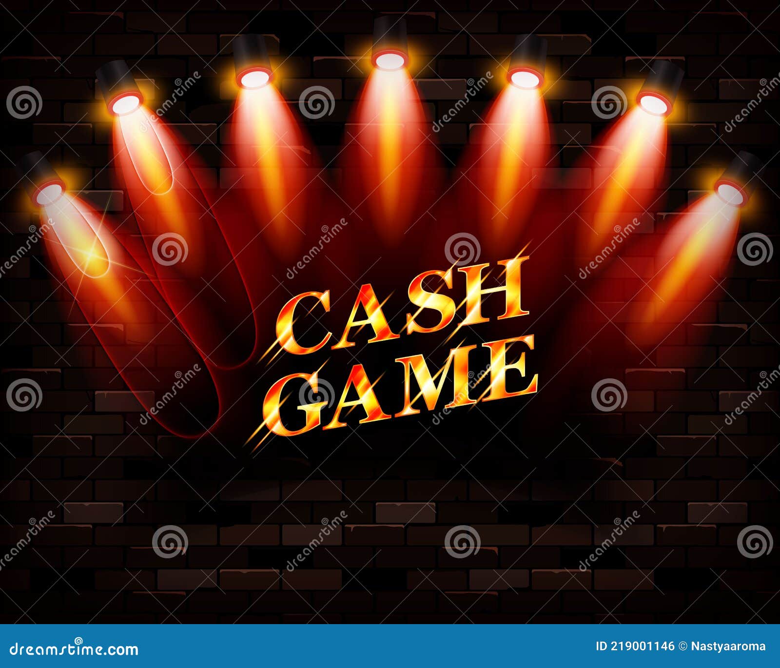 Cash Game. Gold Frame, Banner Vector Illustration Stock Vector ...