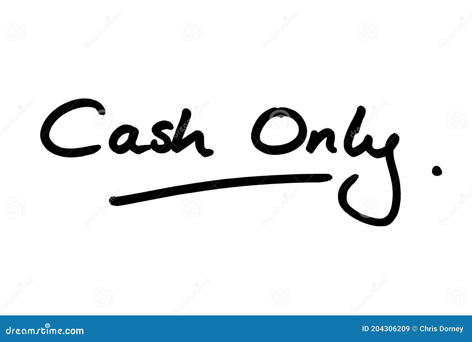 Cash only stock illustration. Illustration of memo, money - 204306209