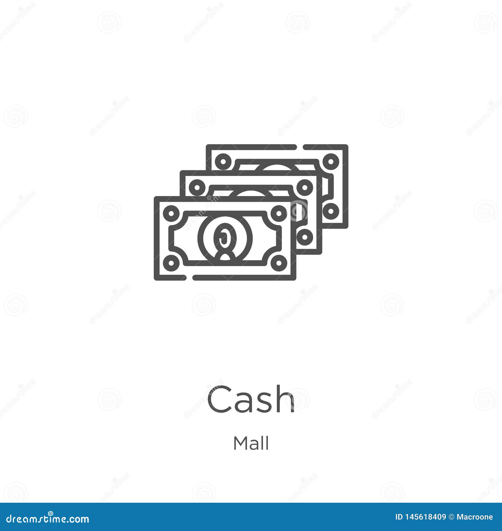 Cash Icon Vector from Mall Collection. Thin Line Cash Outline Icon ...