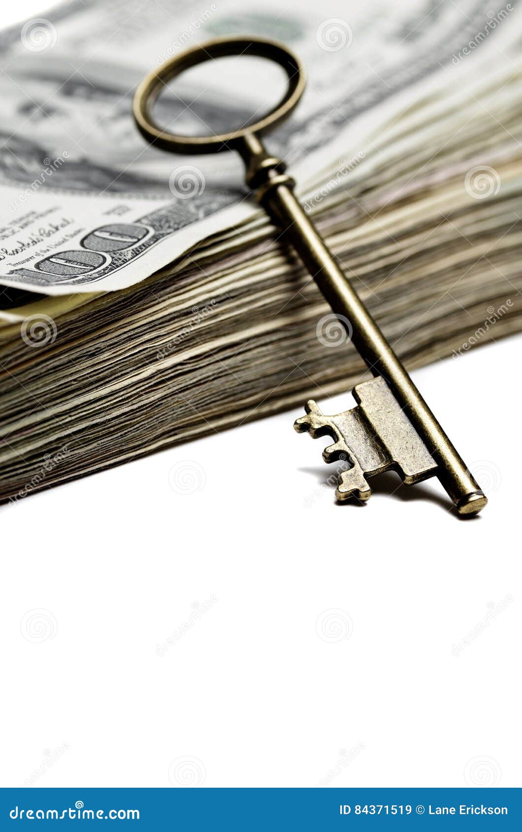 Cash and Key for Wealth and Riches Stock Image - Image of fashioned ...