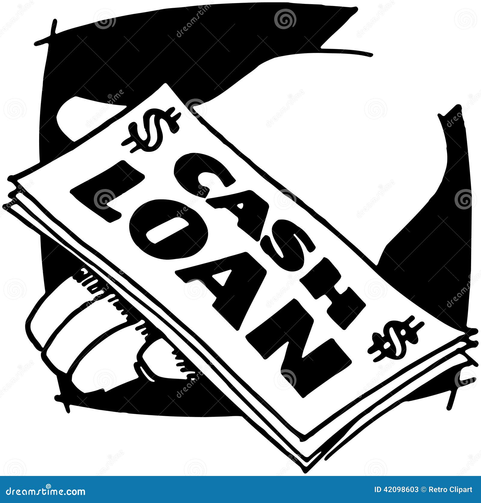 Cash Loans stock vector. Illustration of graphics, fifties - 42098603