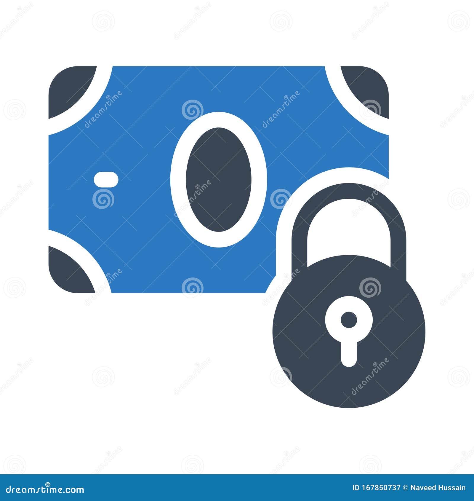 Cash Lock Vector Glyph Color Icon Stock Illustration - Illustration of ...
