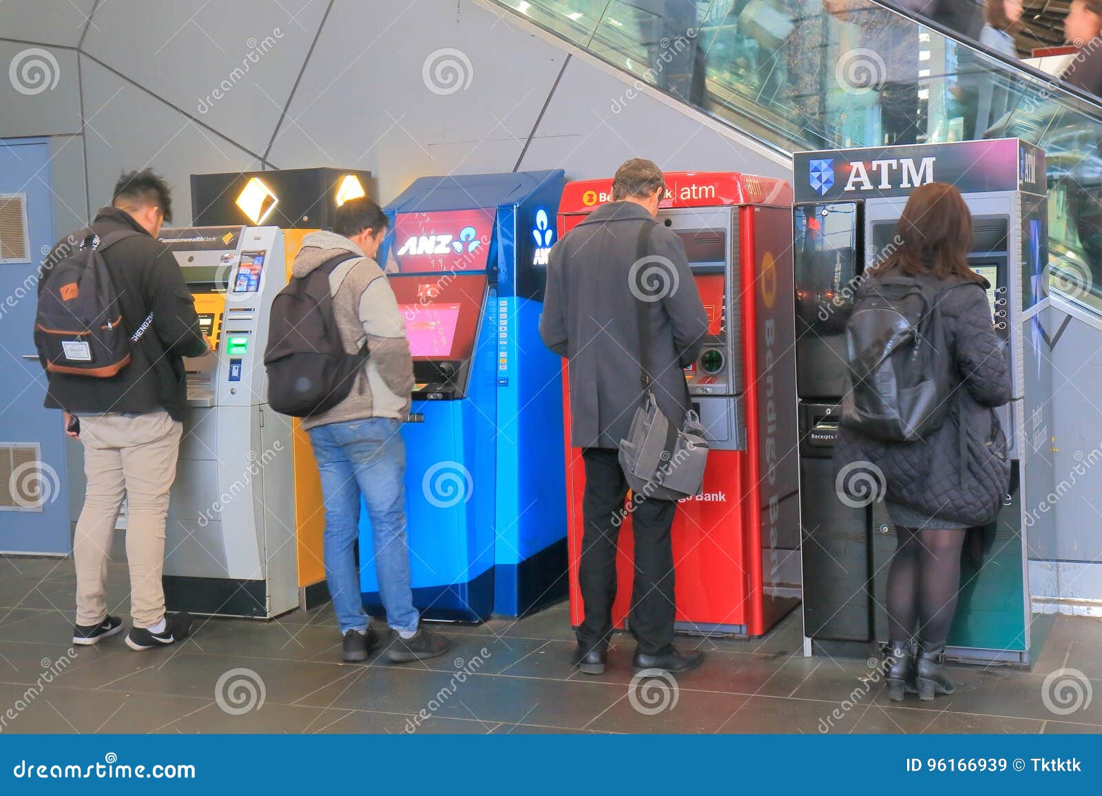 Cash Machine ATM Queue Melbourne Australia Editorial Stock Image ...