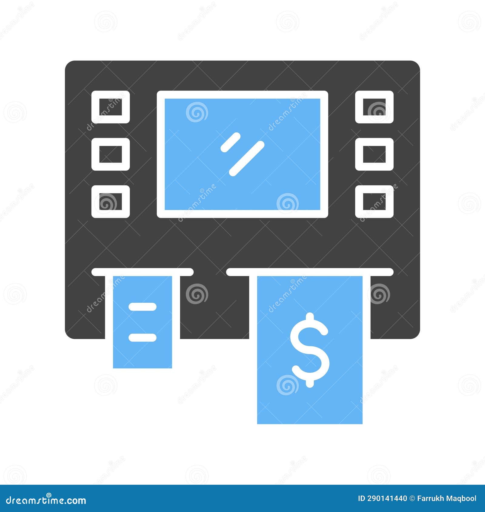 Cash Machine Icon Image. stock vector. Illustration of isolated - 290141440