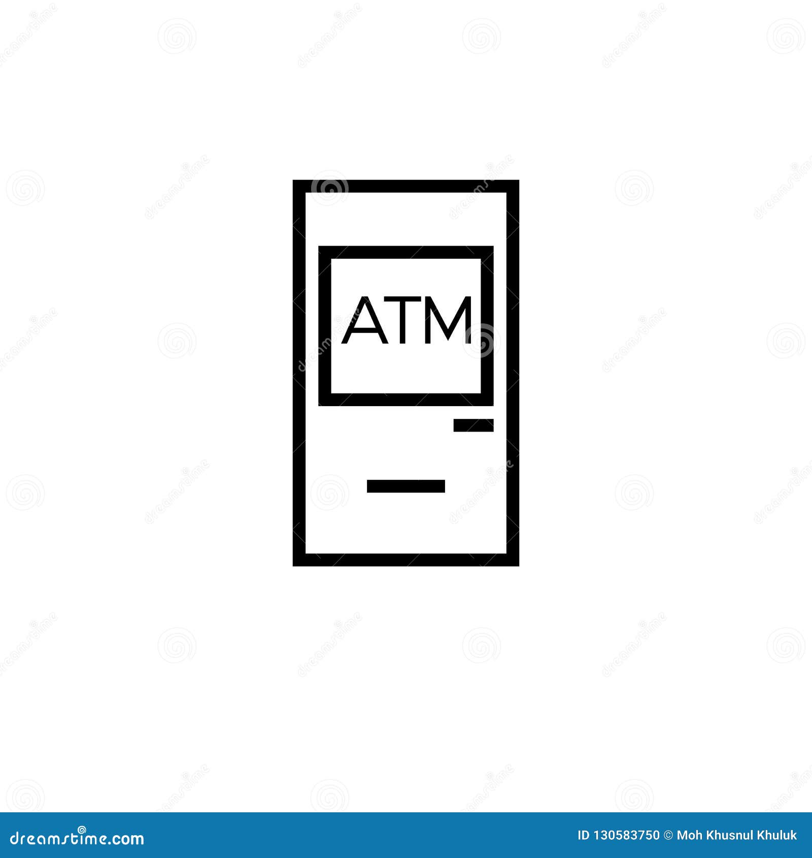 Cash Machine Icon Line Stroke Black Color. Simple Icon Stock Vector ...