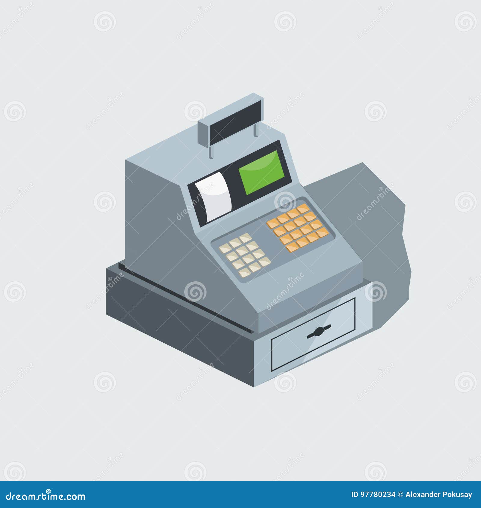 Cash Machine Isometric Vector Illustration Stock Vector - Illustration ...
