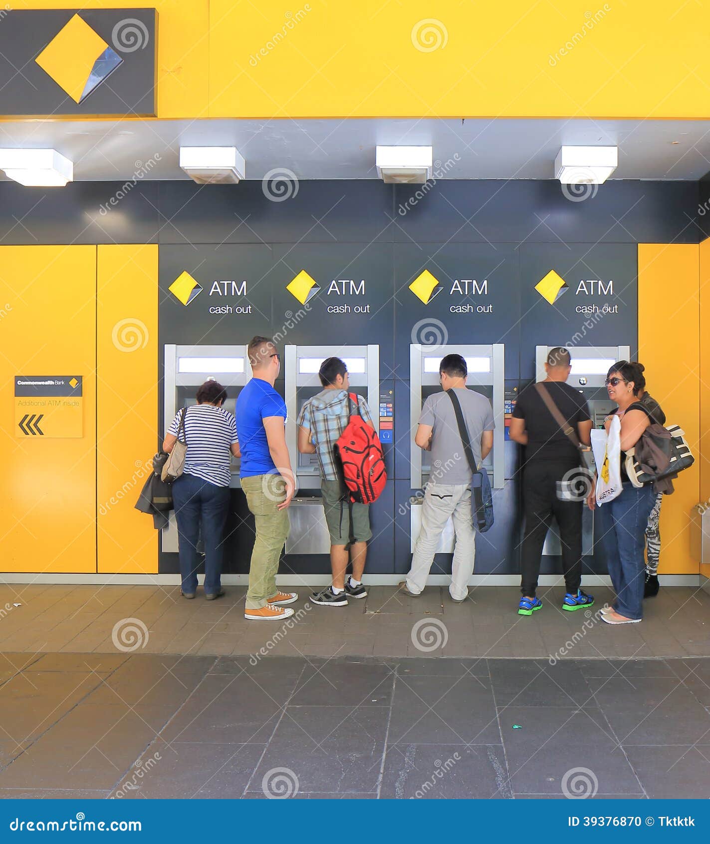 Cash machine queue editorial image. Image of banking - 39376870