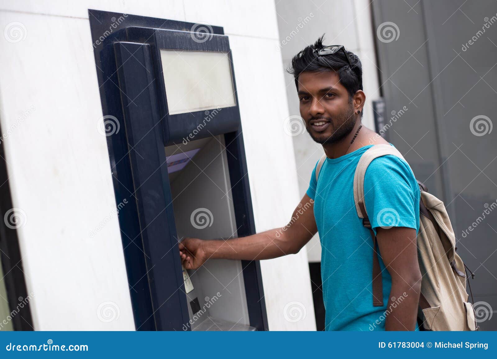 Cash machine stock photo. Image of person, asian, indian - 61783004