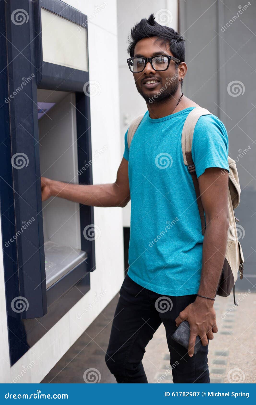 Cash machine stock image. Image of customer, happy, smiling - 61782987