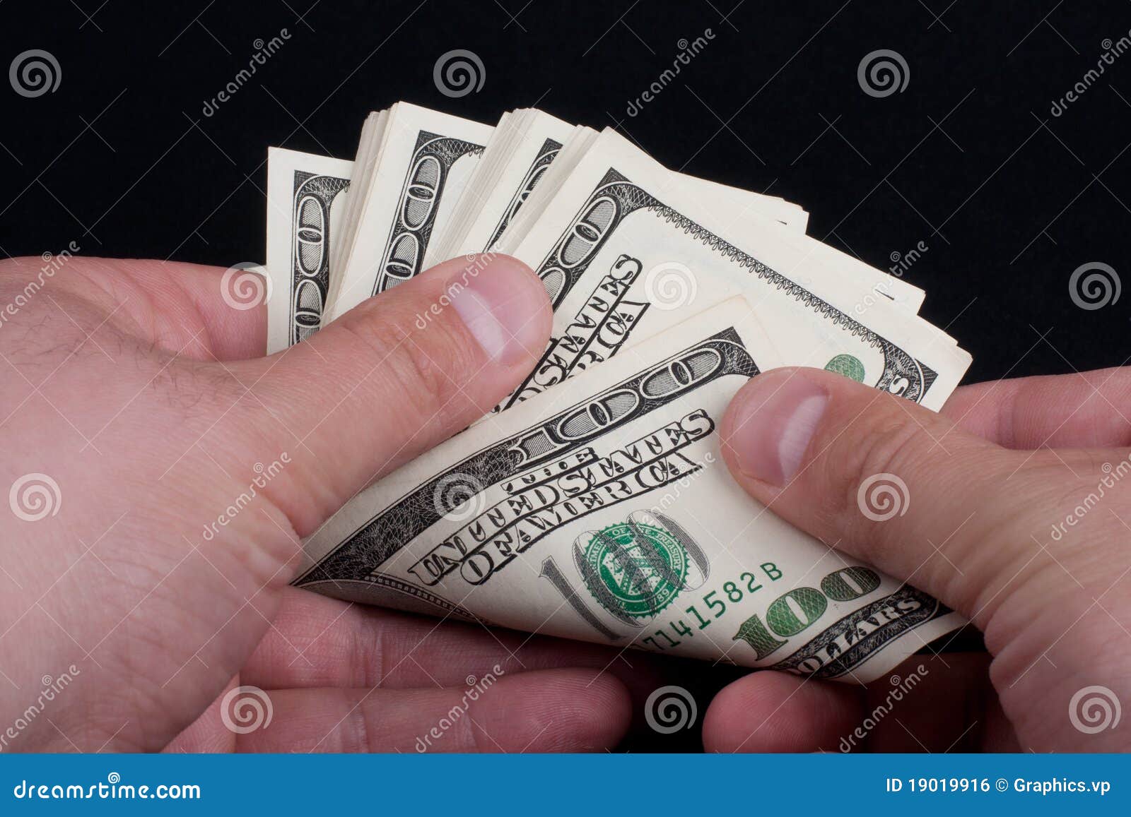 Cash in Male Hand stock photo. Image of thumb, finance - 19019916