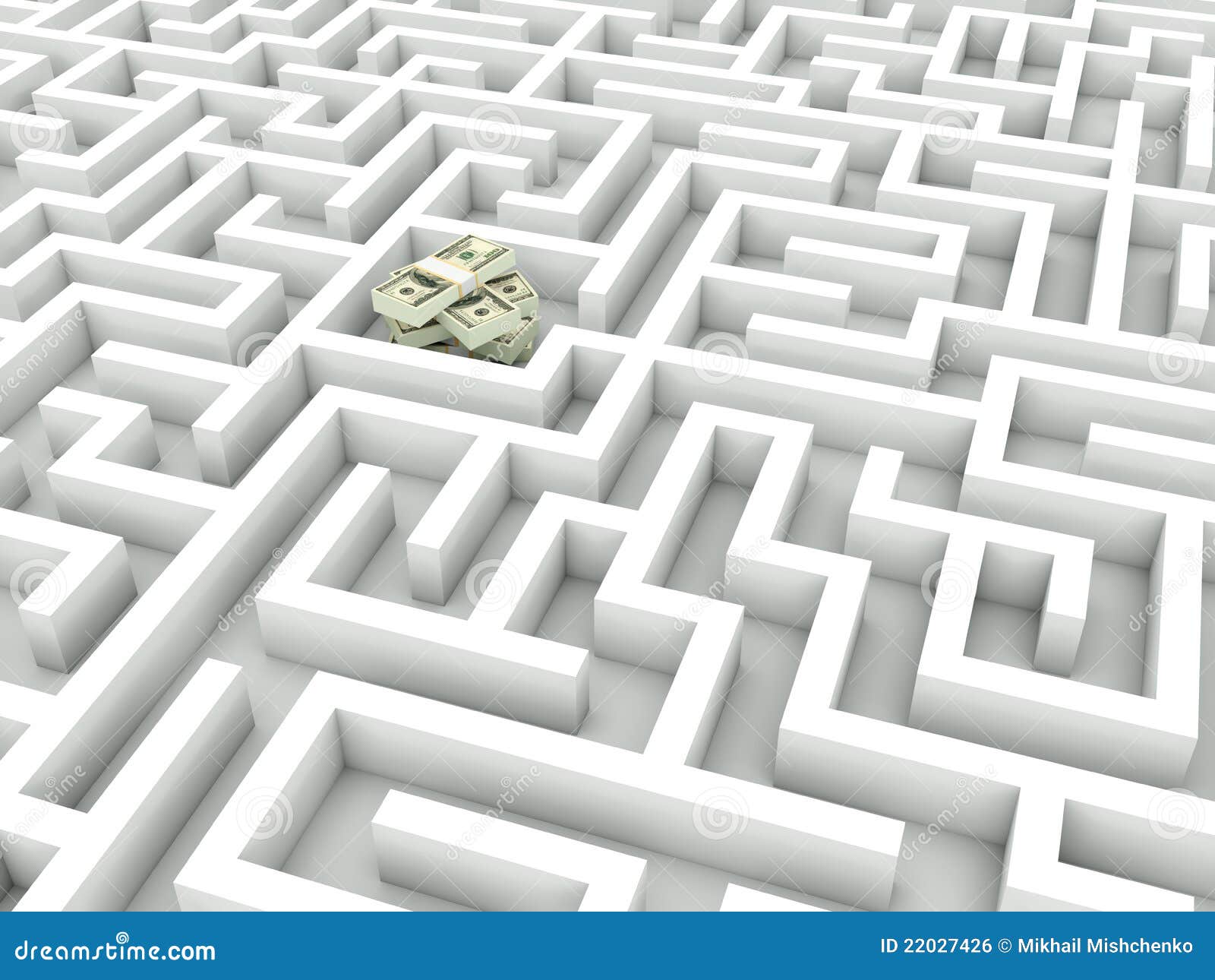 Cash in the maze stock illustration. Illustration of problem - 22027426