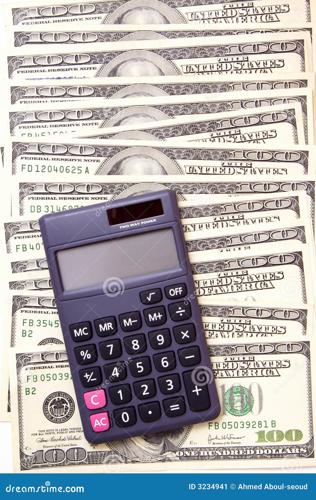 Cash Money Calculations stock image. Image of business - 3234941