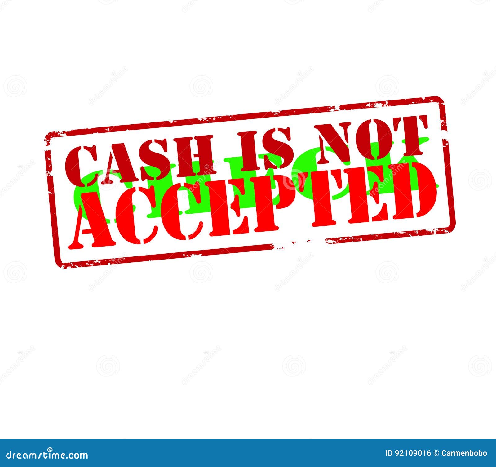 Cash is not check accepted stock illustration. Illustration of lucre ...