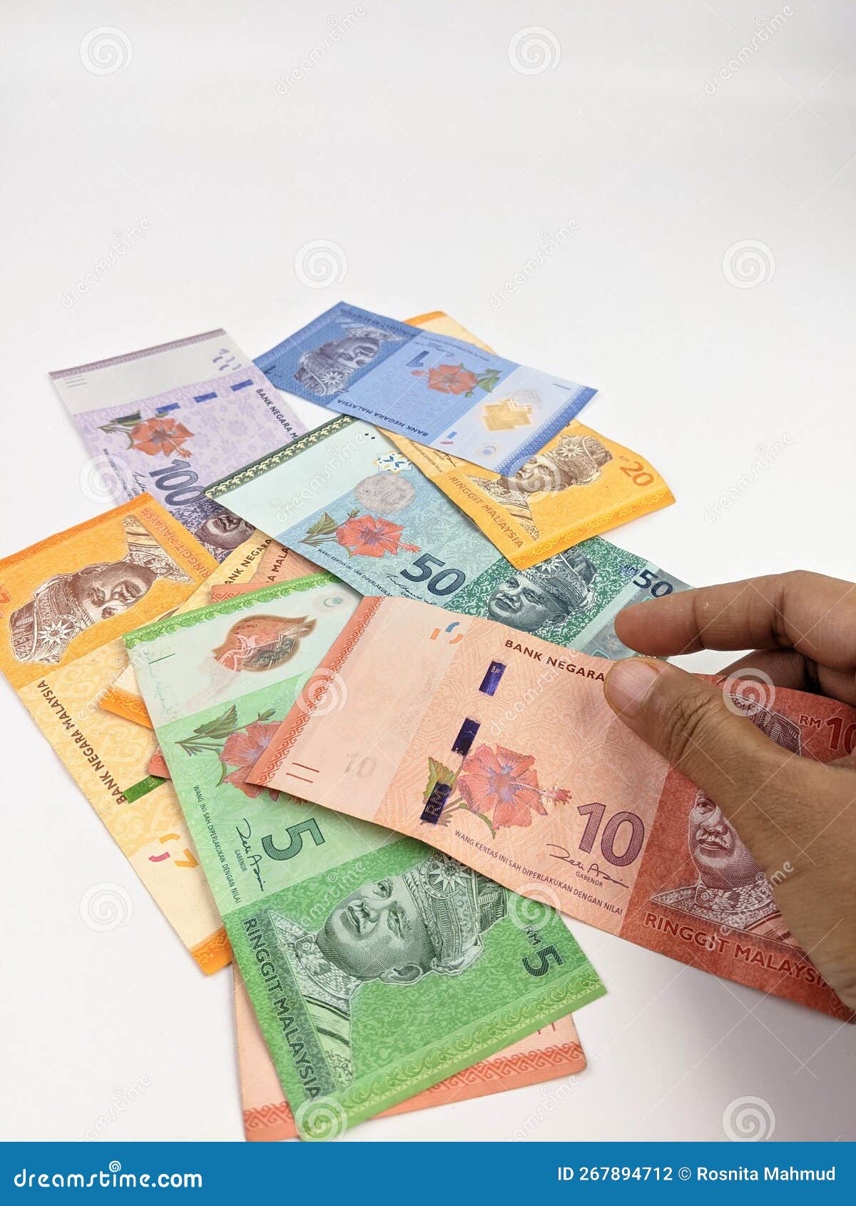 Cash Notes in Malaysia Ringgit with White Background Stock Photo ...