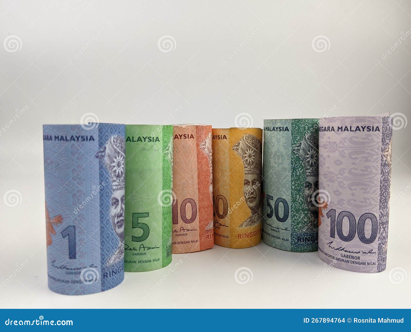 Cash Notes in Malaysia Ringgit with White Background Stock Photo ...