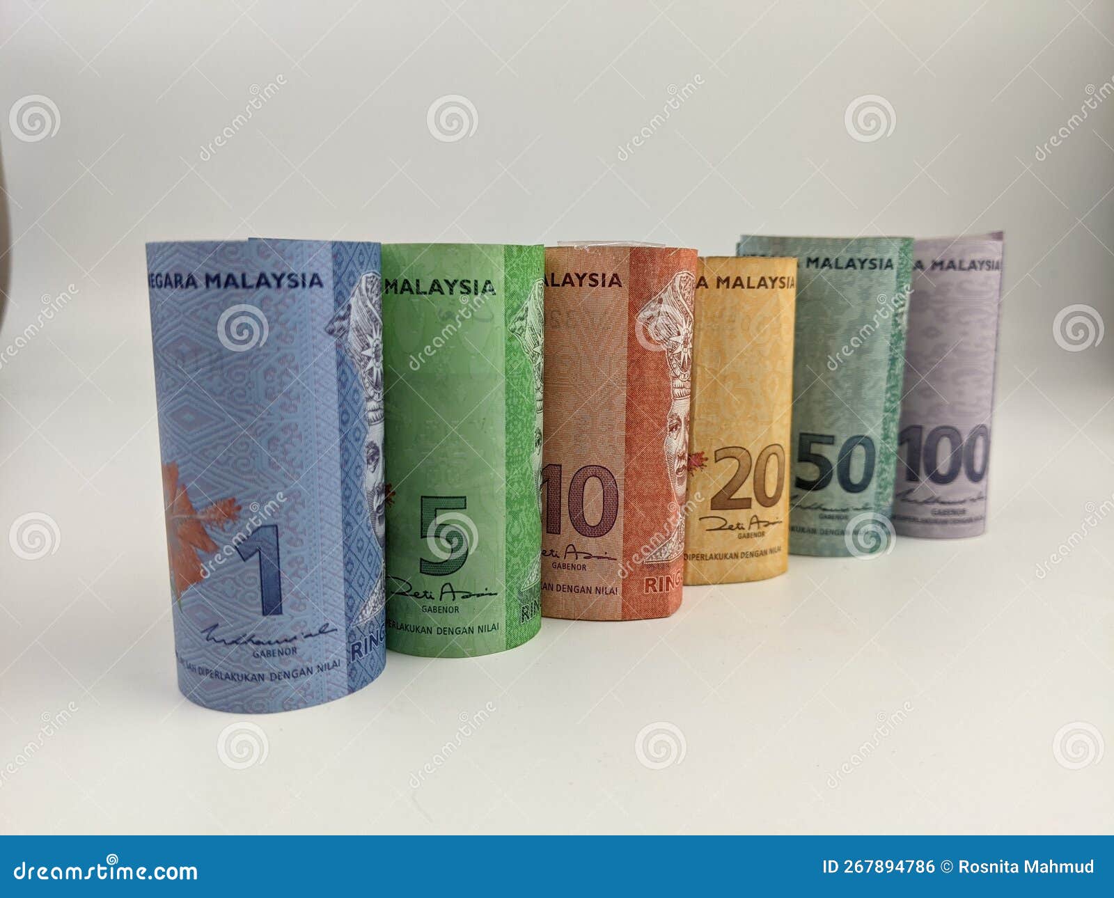 Cash Notes in Malaysia Ringgit with White Background Stock Photo ...