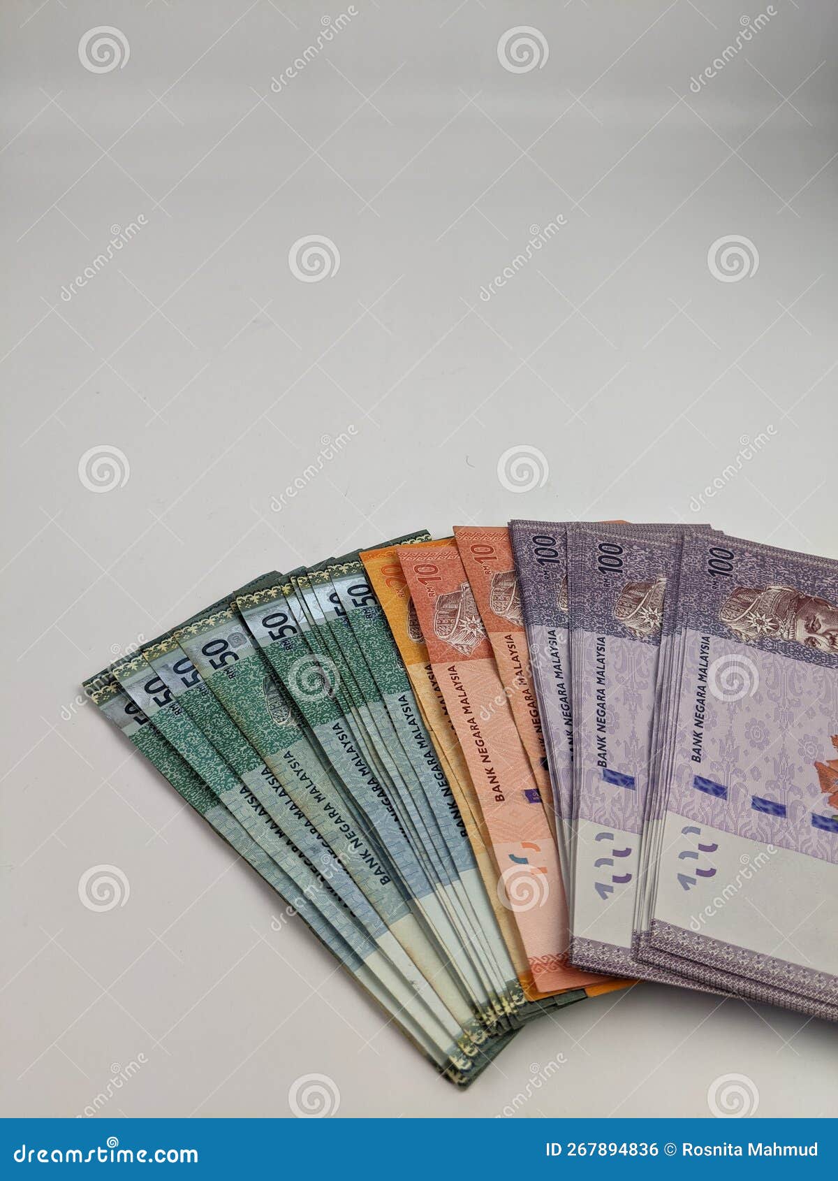 Cash Notes in Malaysia Ringgit with White Background Stock Photo ...
