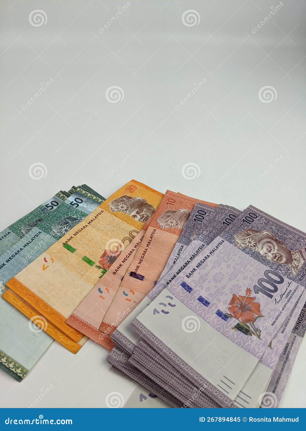 Cash Notes in Malaysia Ringgit with White Background Stock Image ...