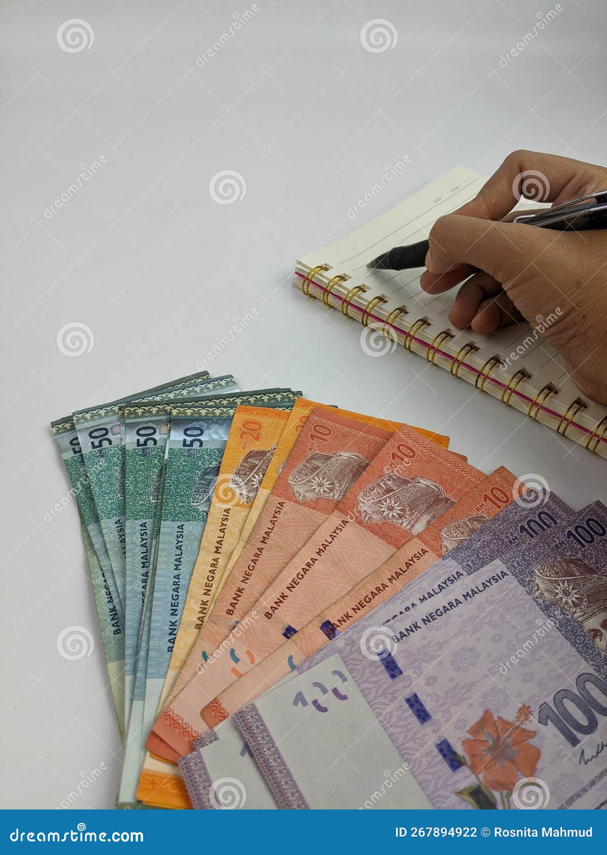 Cash Notes in Malaysia Ringgit with White Background Stock Photo ...