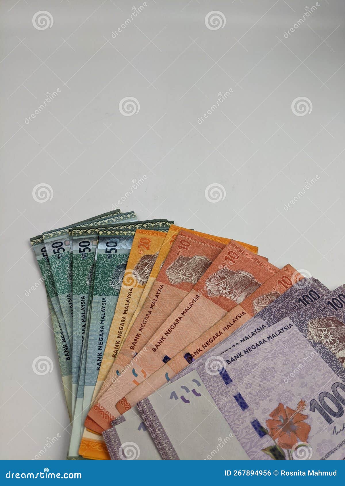 Cash Notes in Malaysia Ringgit with White Background Stock Photo ...