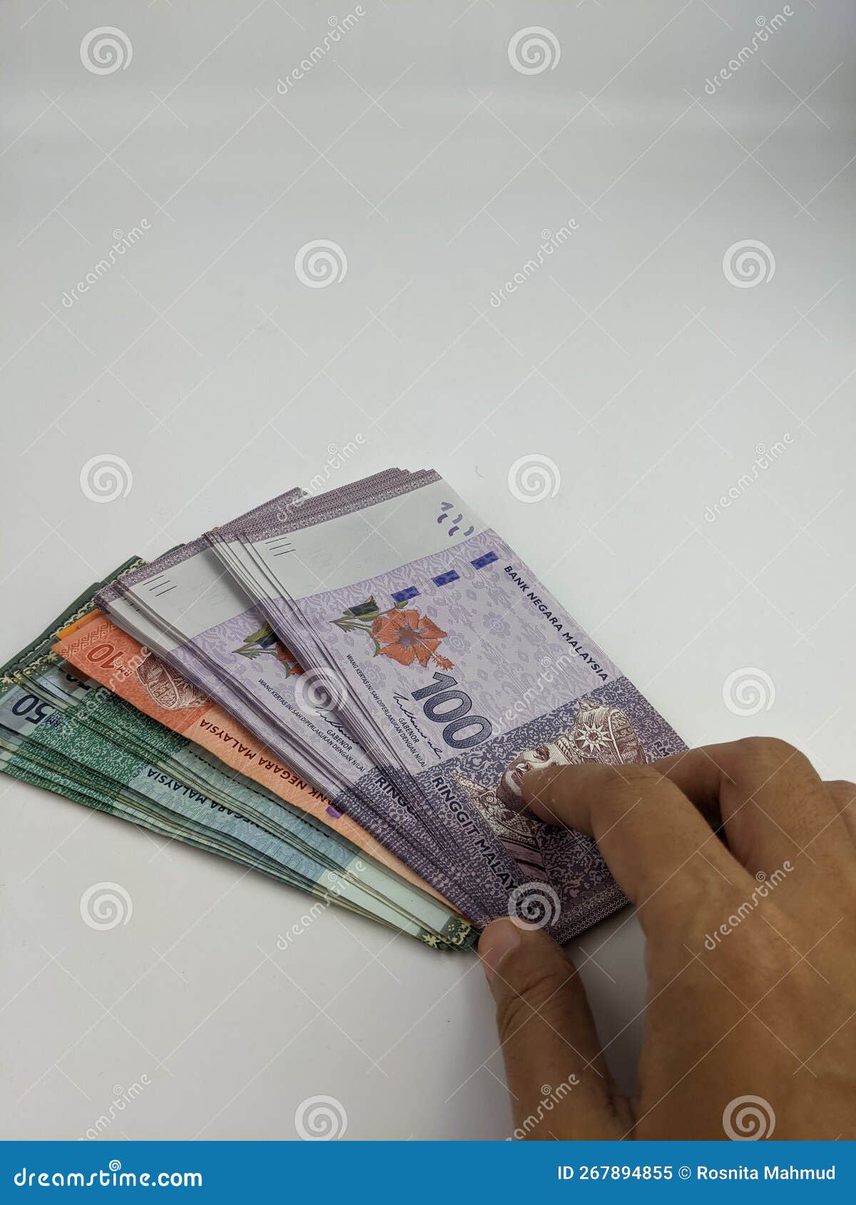 Cash Notes in Malaysia Ringgit with White Background Stock Image ...