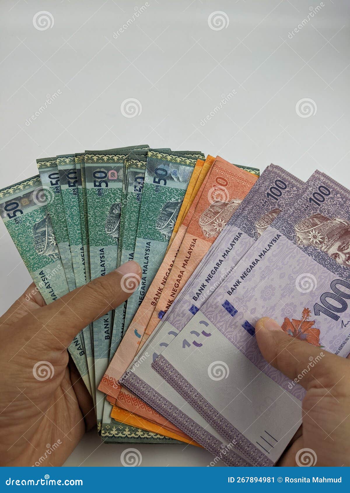 Cash Notes in Malaysia Ringgit with White Background Stock Image ...
