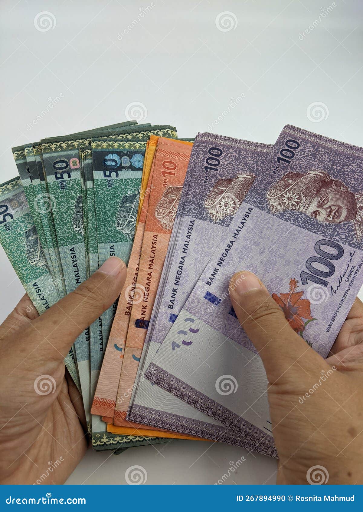 Cash Notes in Malaysia Ringgit with White Background Stock Photo ...