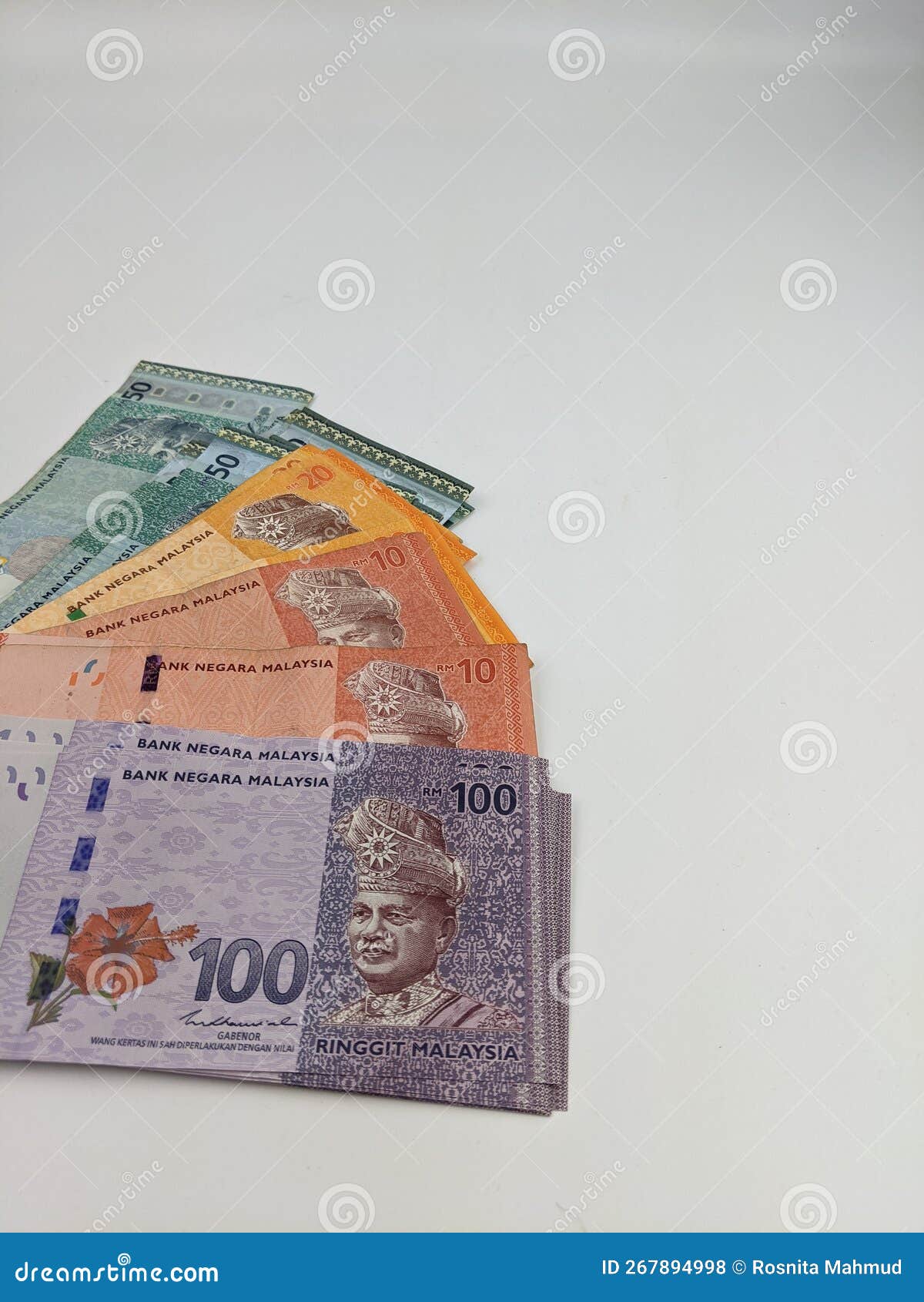 Cash Notes in Malaysia Ringgit with White Background Stock Photo ...