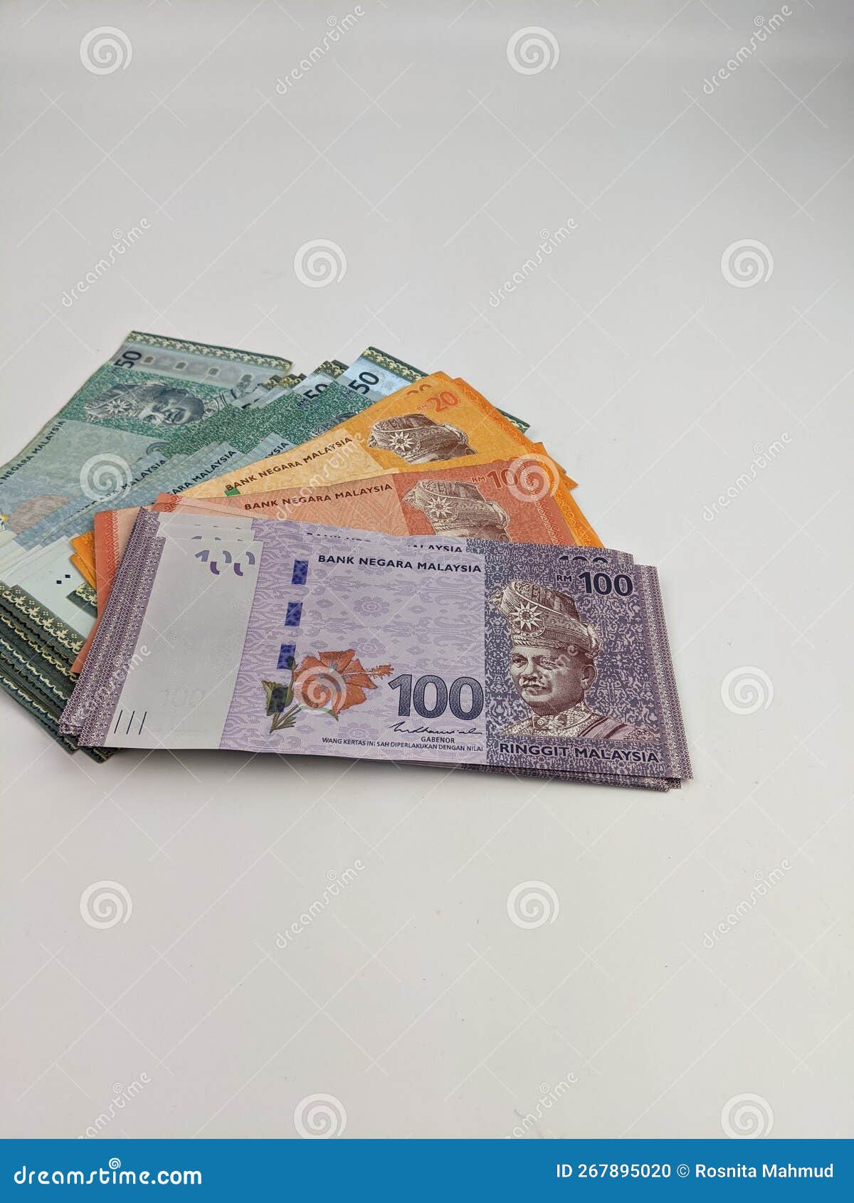 Cash Notes in Malaysia Ringgit with White Background Stock Photo ...